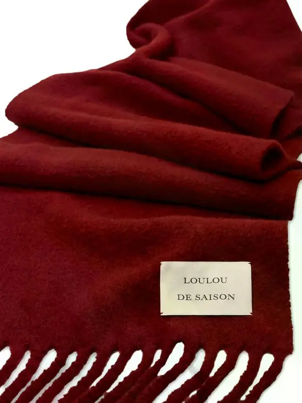 LOULOU Santo Fringed-edge Scarf - Red