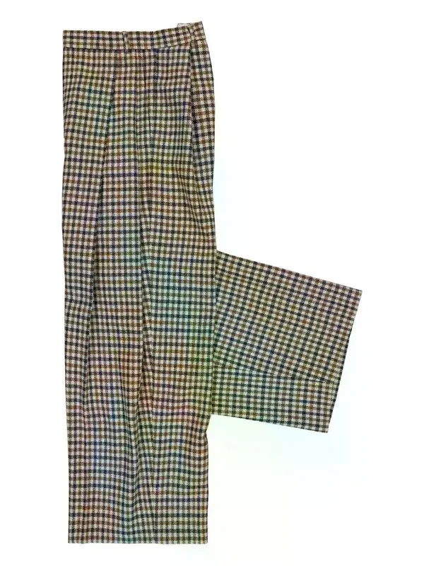 WALTER VAN BEIRENDONCK Checked Wide Leg Trousers