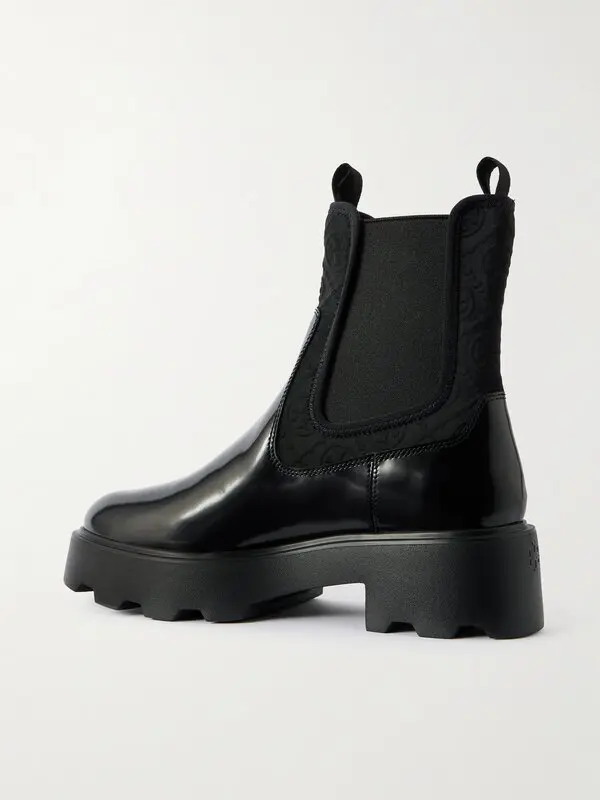 Tory Burch Patent-leather Chelsea Boots - Black