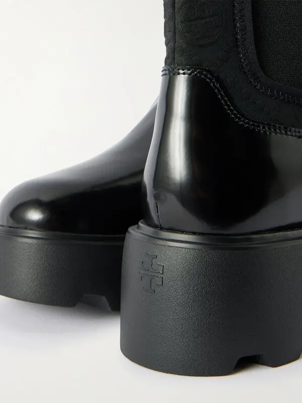 Tory Burch Patent-leather Chelsea Boots - Black