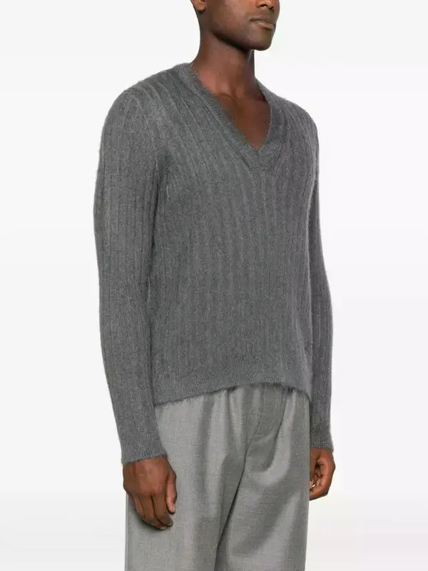 Fendi Ribbed Knit V-neck Sweater