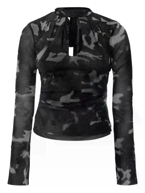 MISBHV Camouflage Print Long Sleeve Blouse