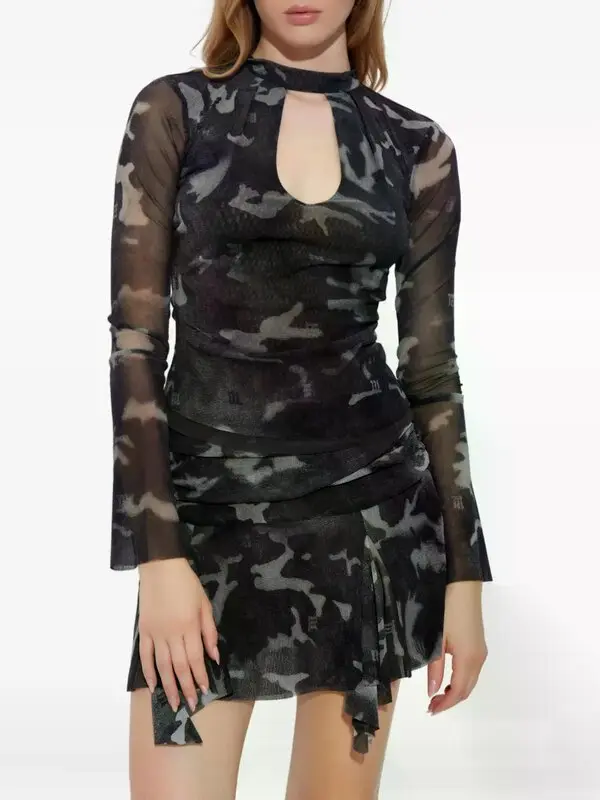 MISBHV Camouflage Print Long Sleeve Blouse
