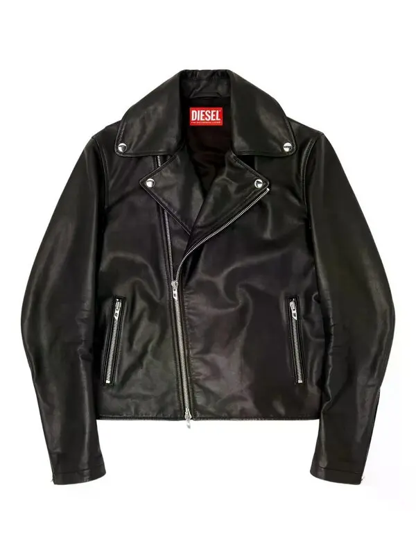 DIESEL® L-eo-wrd Leather Jacket - Black