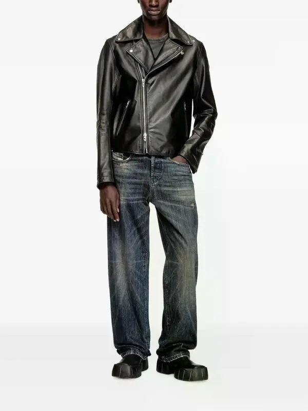 DIESEL® L-eo-wrd Leather Jacket - Black