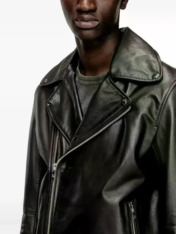 DIESEL® L-eo-wrd Leather Jacket - Black