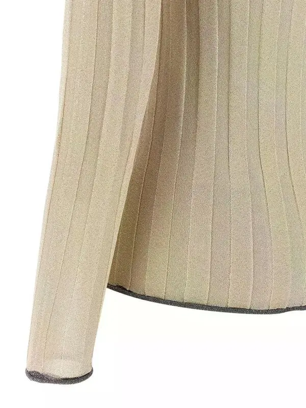 Fabiana Filippi Ribbed Turtleneck Top - Neutrals