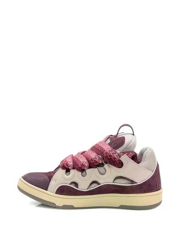 LANVIN Curb Lace-up Sneakers - Red