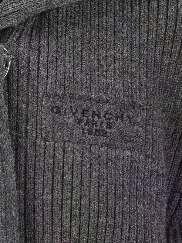 Givenchy Logo-embroidered Ribbed Knit Cardigan