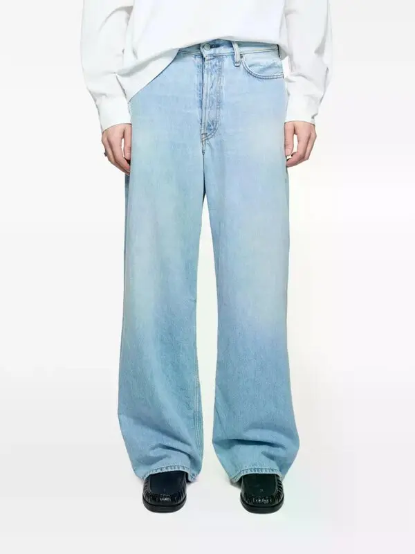 Acne Studios Distressed Logo Patch Jeans