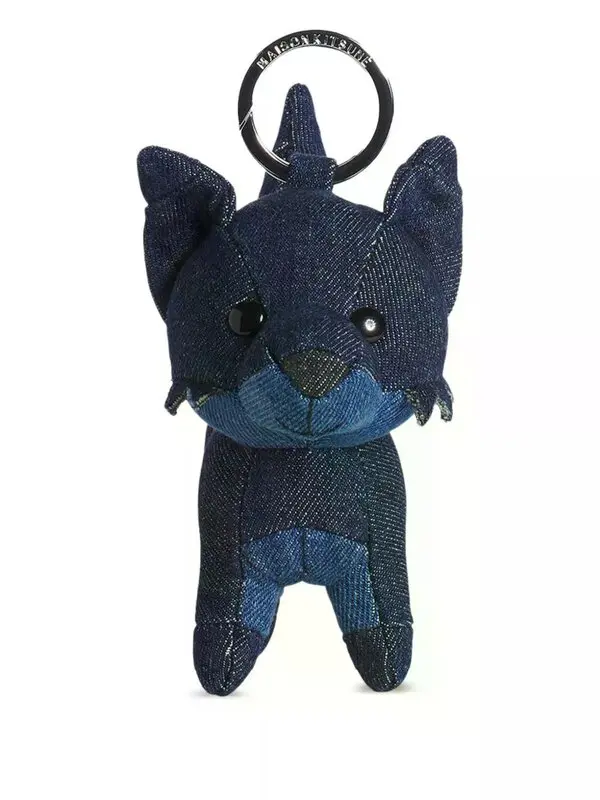 Maison Kitsuné Fox Denim Bag Charm - Black