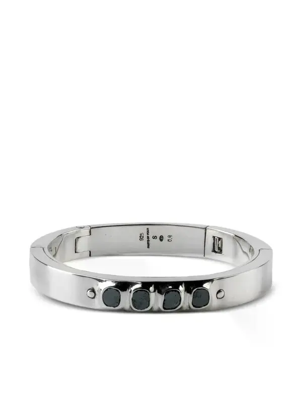 PARTS OF FOUR Sterling Sistema Bracelet With Diamond Slabs - Silver