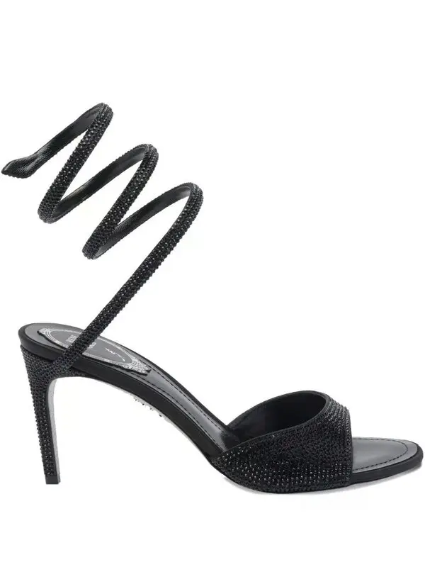 Rene Caovilla 100mm Crystal-embellished Heeled Sandals - Black