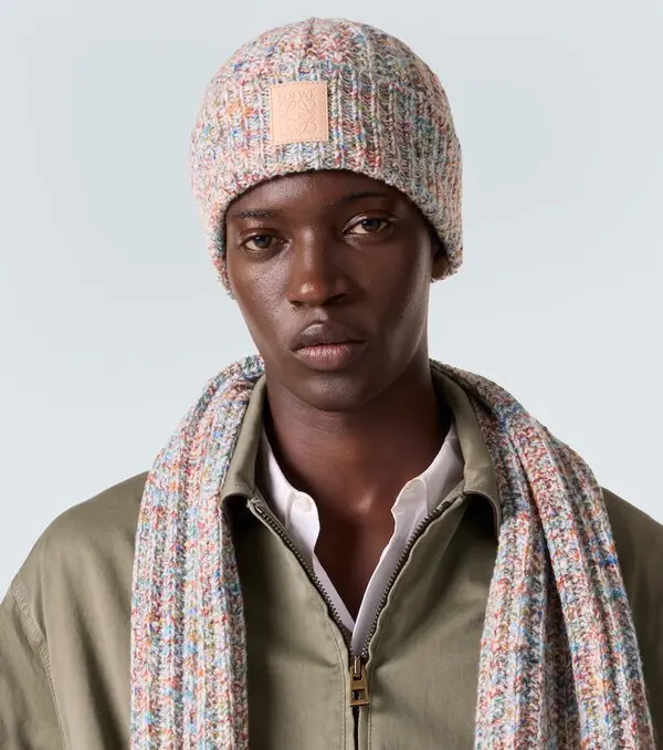 Loewe Anagram Wool And Cashmere-blend Beanie