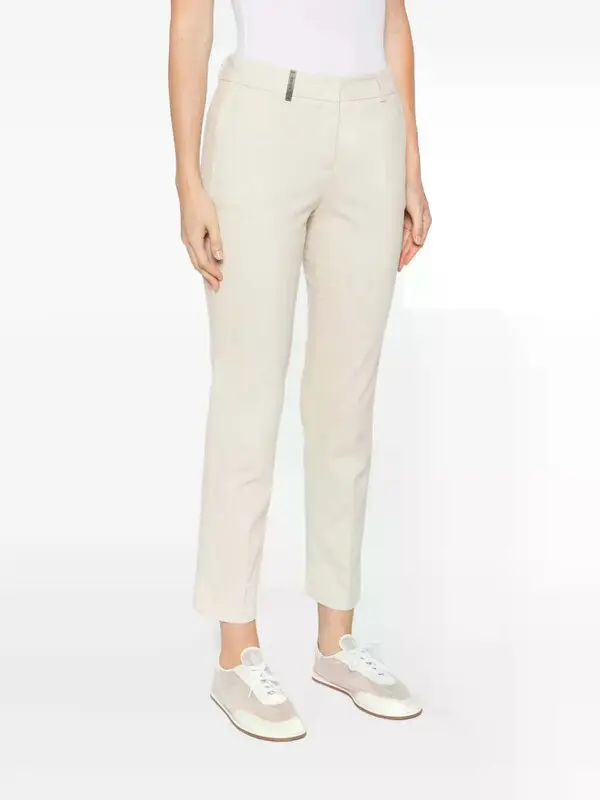 Peserico Logo-detail Cotton Trousers