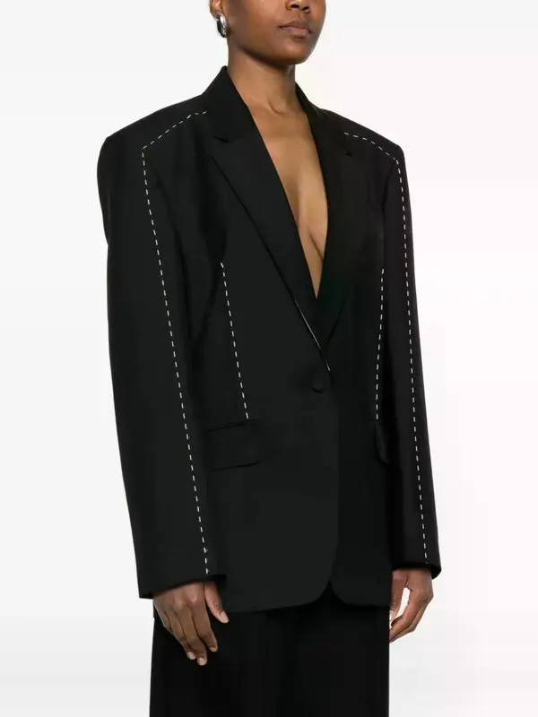RÓHE Contrast Stitching Single-breasted Blazer