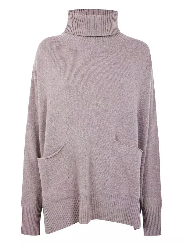 MA'RY'YA Two-pocket Roll-neck Sweater - Neutrals