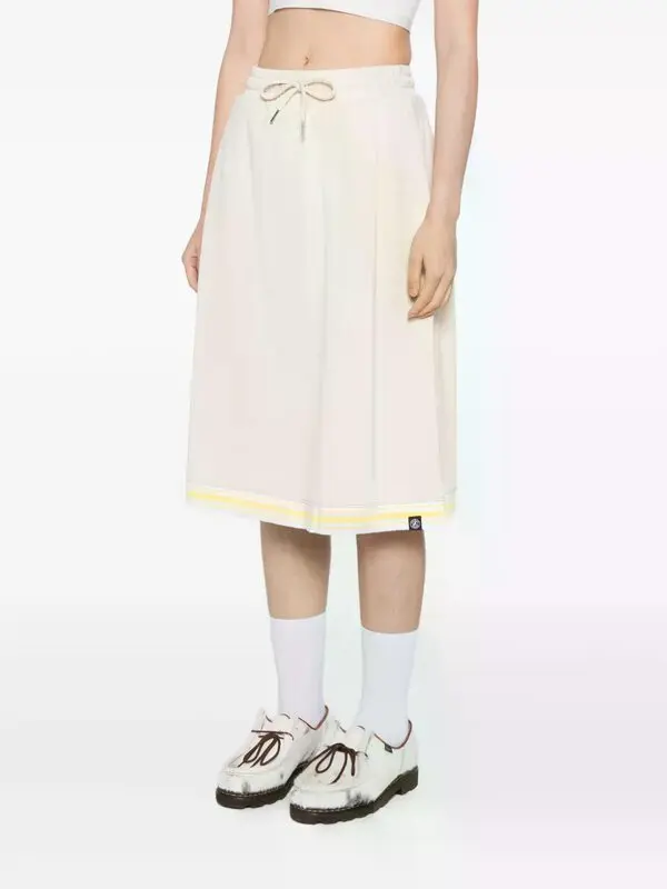 AGNES B. Drawstring Waist Midi Skirt