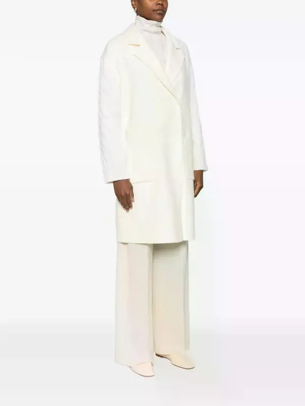 GRAN SASSO Cable-knit Panelled Coat - Neutrals