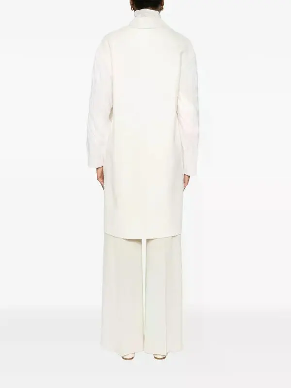 GRAN SASSO Cable-knit Panelled Coat - Neutrals