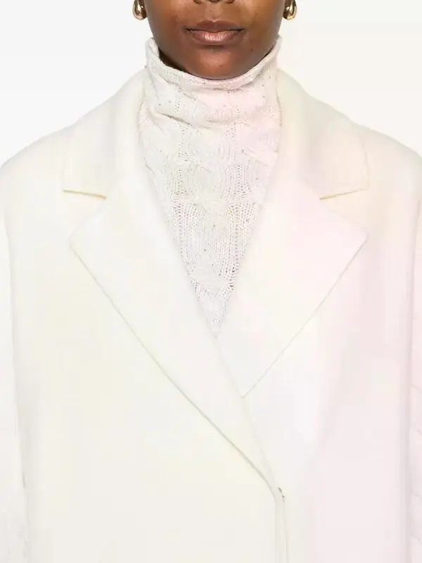 GRAN SASSO Cable-knit Panelled Coat - Neutrals