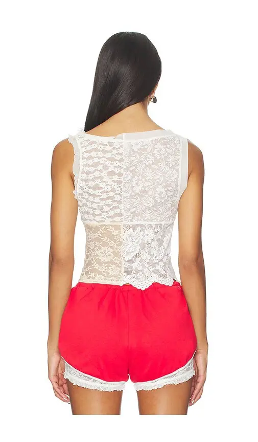 YUHAN WANG Patchwork Lace Tank Top