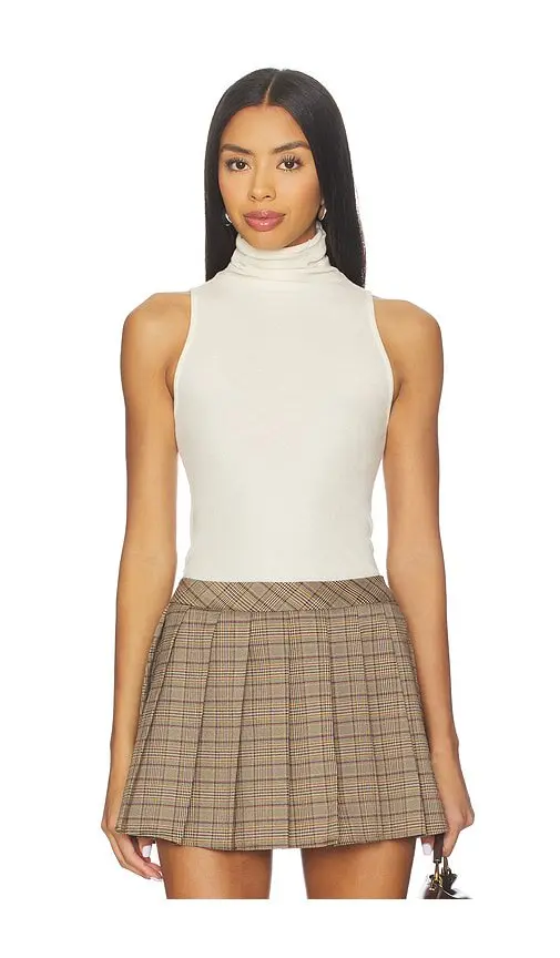 Enza Costa Sleeveless Turtleneck Top - Neutral