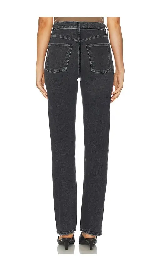 AGOLDE 90s Pinch Waist High Rise Long Straight Jeans - Black