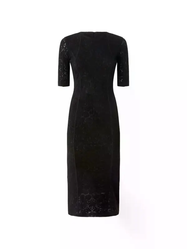 Pinko Arame Crew-neck Midi Dress With Lace Detail - Black