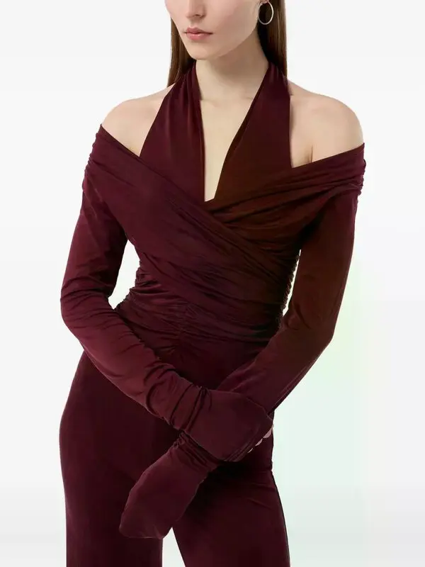Andamane The Attico Yvonne Draped Halterneck Jumpsuit