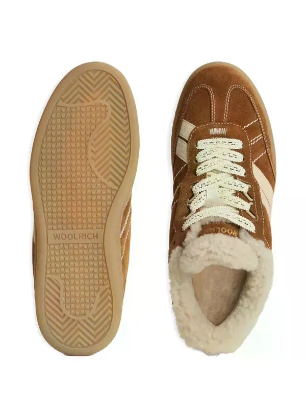 Woolrich Shearling-lined Striped Suede Sneakers - Fca