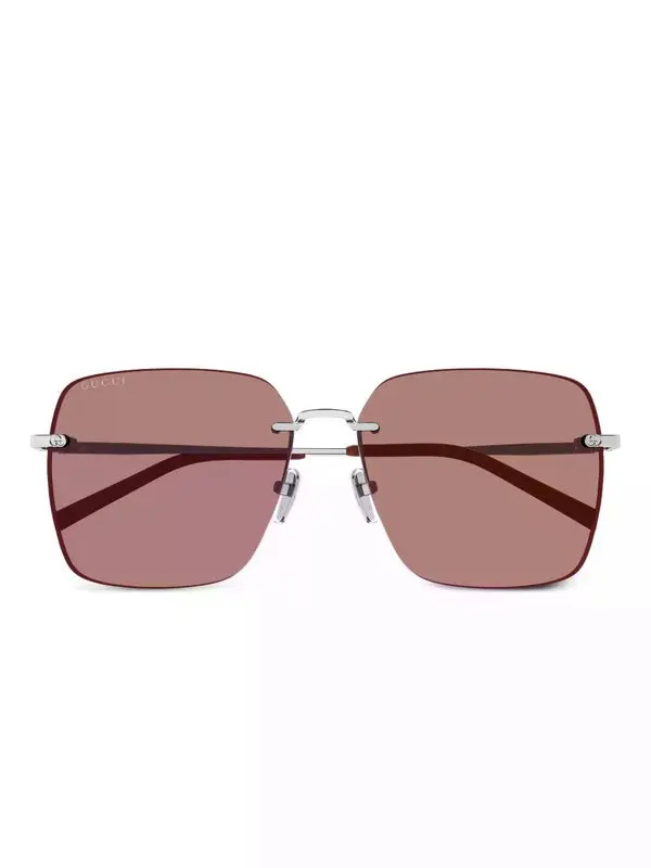 Gucci Square Rimless Sunglasses - Silver