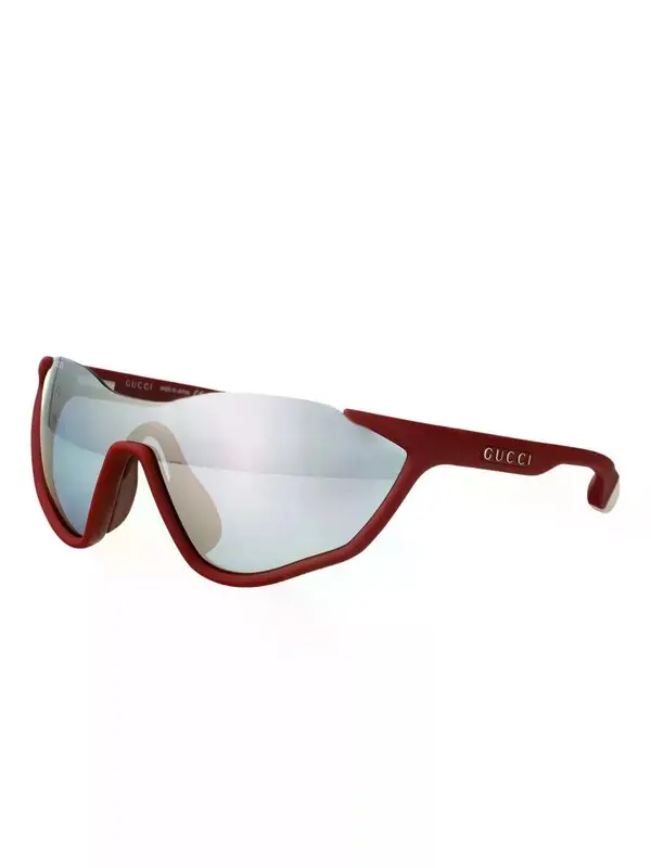Gucci Mask Shaped Sunglasses With Mirrored Lenses