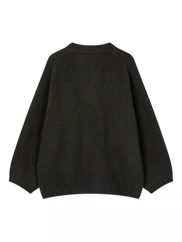 STUDIO TOMBOY Ribbed-knit V-neck Cardigan - Grey