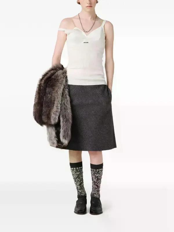 Miu Miu Shetland Wool Pencil Skirt