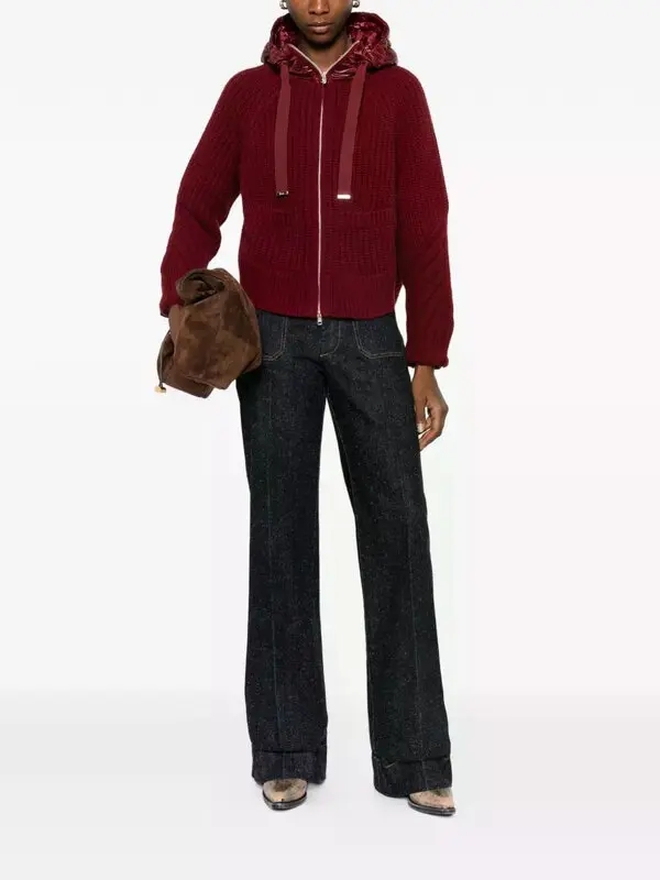 Herno Ribbed Hooded Jacket - Red