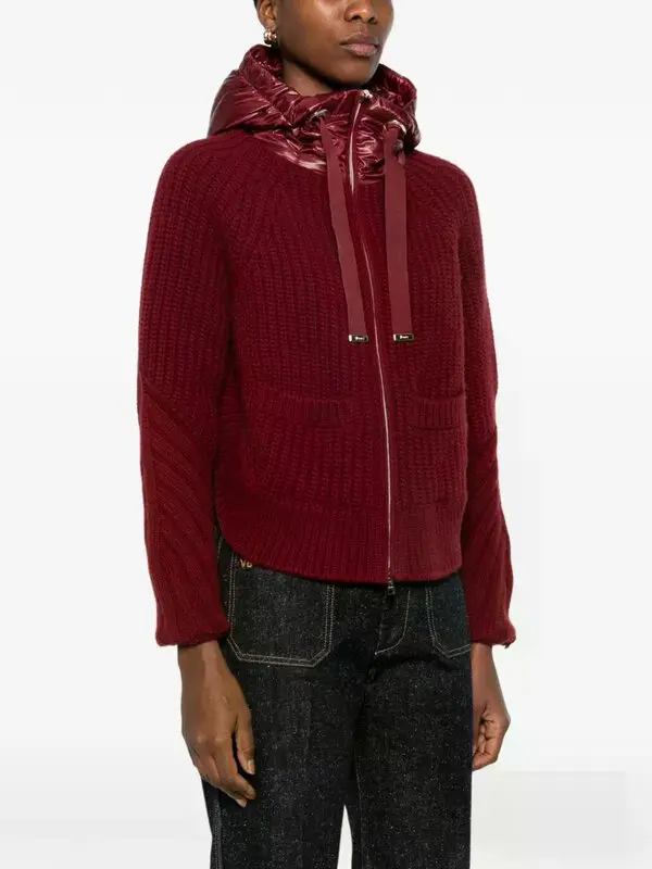 Herno Ribbed Hooded Jacket - Red