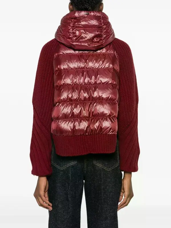 Herno Ribbed Hooded Jacket - Red