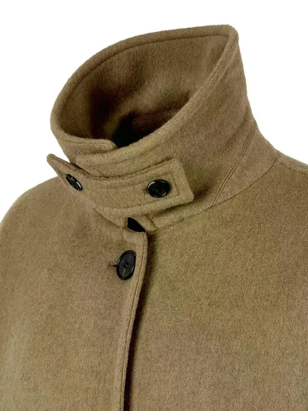 STUDIO TOMBOY Single-breasted Felted Coat With Spread Collar - Neutrals