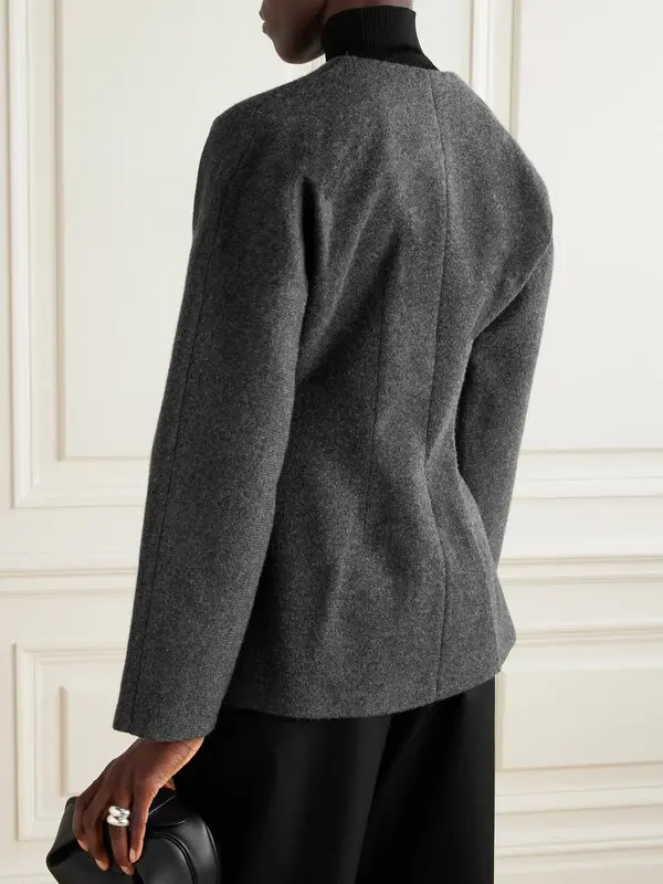 RÓHE Leather-trimmed Wool Cardigan