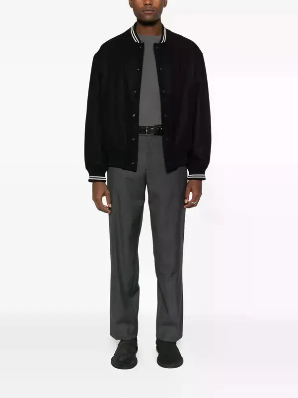 Maison Kitsuné Ribbed-trimmed Bomber Jacket - Black