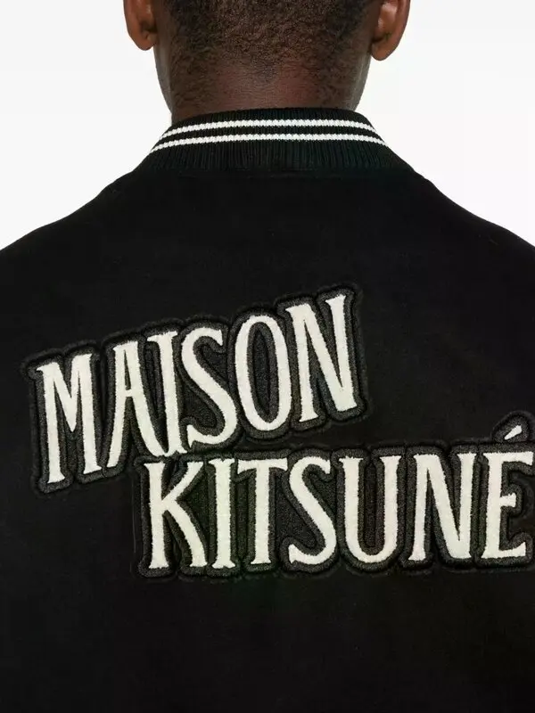 Maison Kitsuné Ribbed-trimmed Bomber Jacket