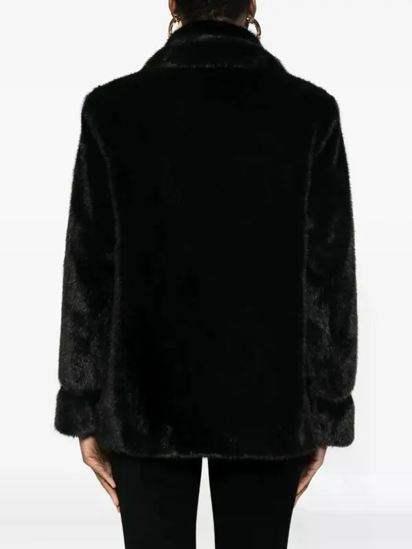 TWINSET Double-breasted Faux Fur Coat
