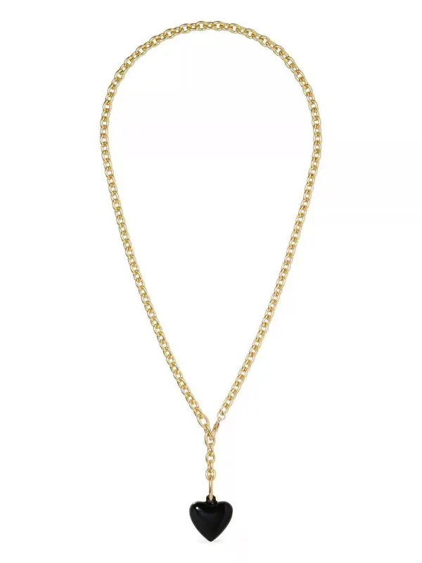 ROXANNE ASSOULIN Mini Puffy Heart Necklace - Black
