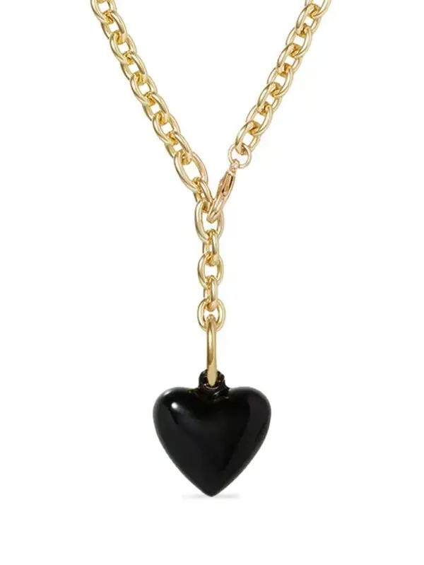 ROXANNE ASSOULIN Mini Puffy Heart Necklace - Black