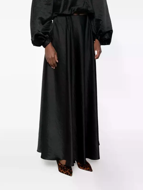 FORTE_FORTE Textured Satin Maxi Skirt With Side Slit