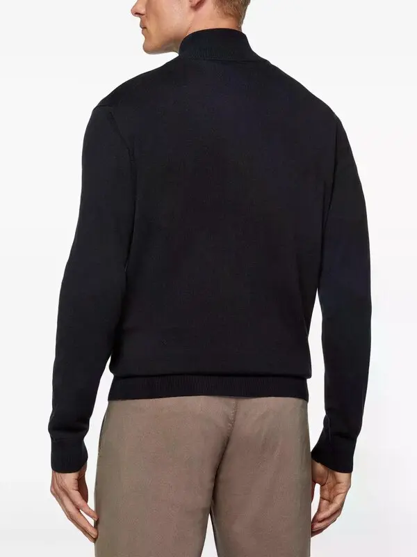 Boggi Milano Merino Wool Zip Cardigan