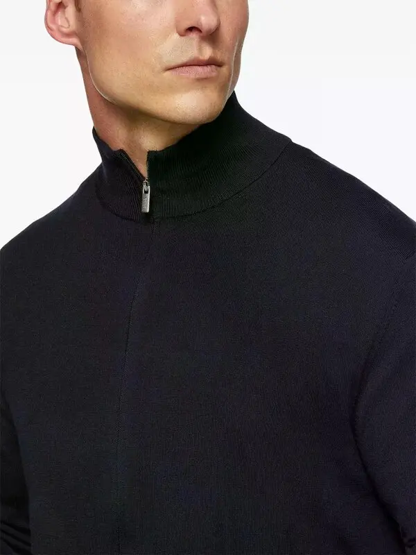 Boggi Milano Merino Wool Zip Cardigan