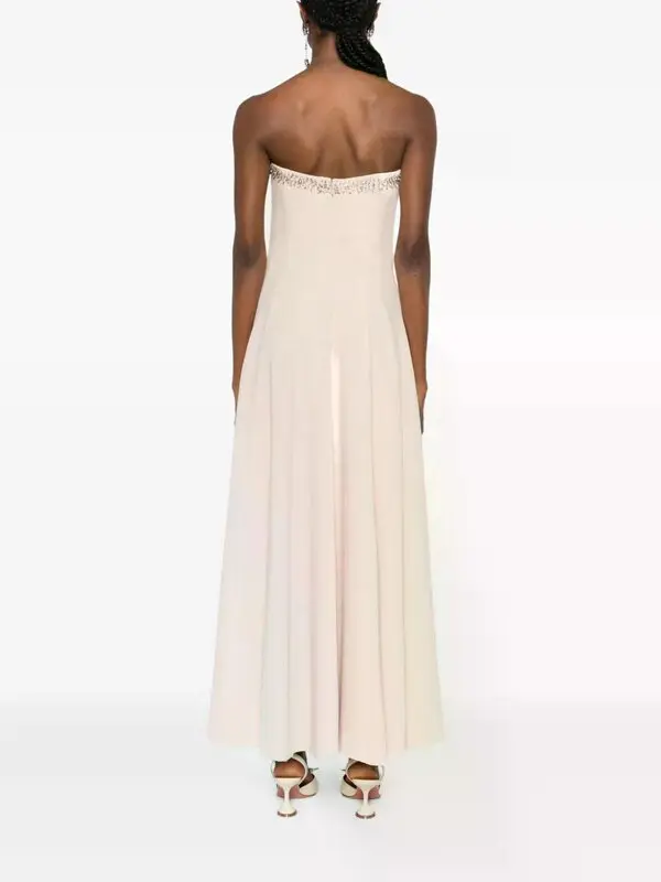 Costarellos Beaded-embellished Strapless A-line Dress