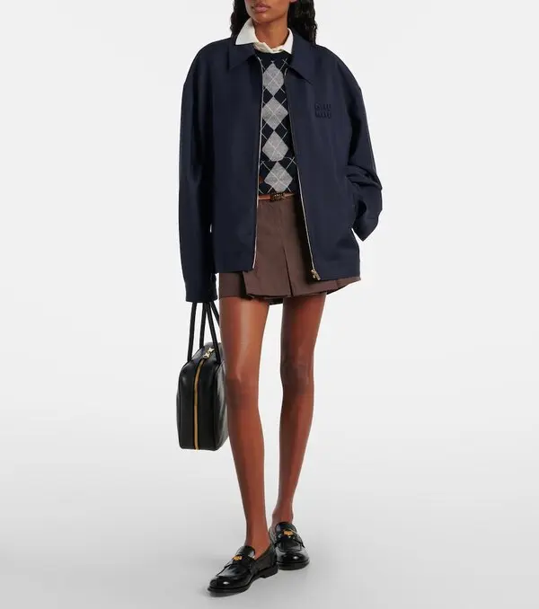 Miu Miu Mohair And Wool Blouson Jacket - Blue